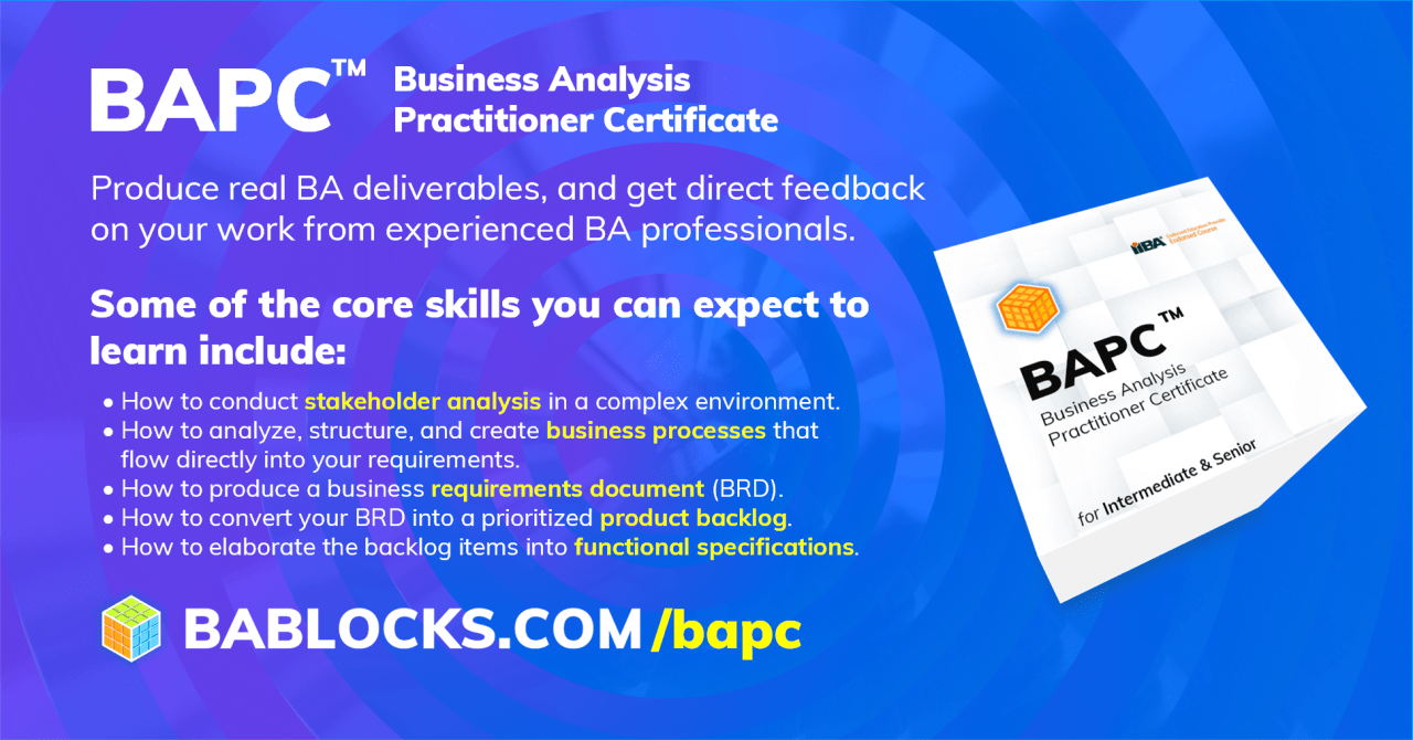 BAPC™ - Business Analysis Practitioner Certificate